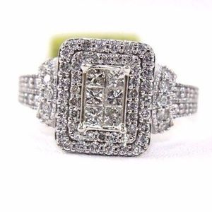 Jewelry | Princess Cut Diamond Invisible Ring 14k Wg 11ct | Poshmark